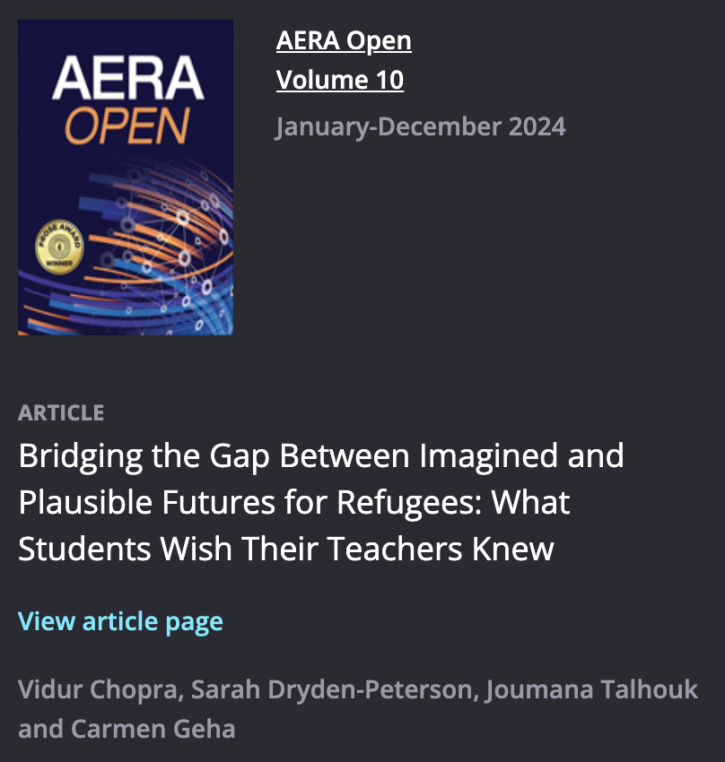 Bridging the Gap Between Imagined and Plausible Futures for Refugees: What Students Wish Their ...